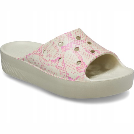 Slapi Femeie, Crocs, Platform Snake Print Slide, Bej, 39-40 EU - eMAG.ro