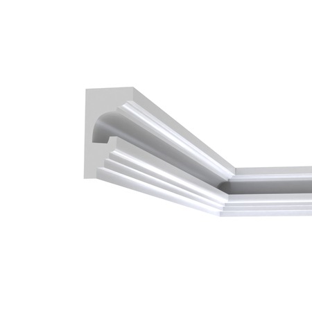 Bagheta decorativa pentru banda led din polistiren extrudat alb 126×70× ...