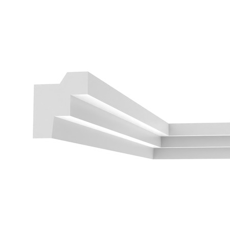 Bagheta decorativa pentru banda led din polistiren extrudat, alb 106×88 ...