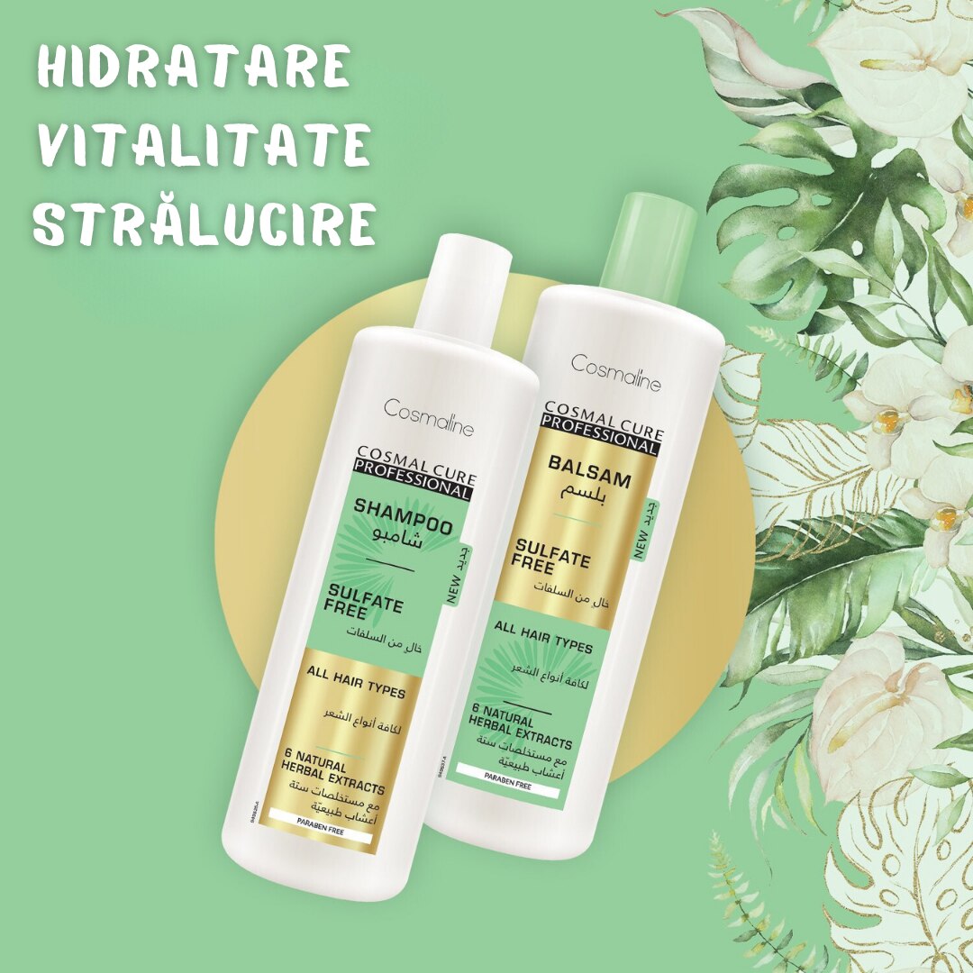 Pachet Balsam 500ml si Sampon 500ml Cosmaline Professional, fara ...