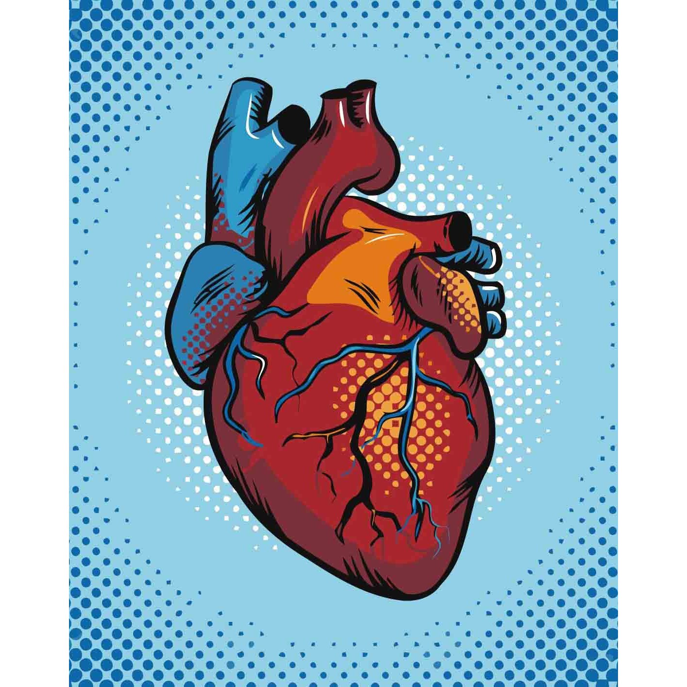 Set pictura pe numere Inima 3381, panza bumbac pe rama lemn, 60x80 cm ...