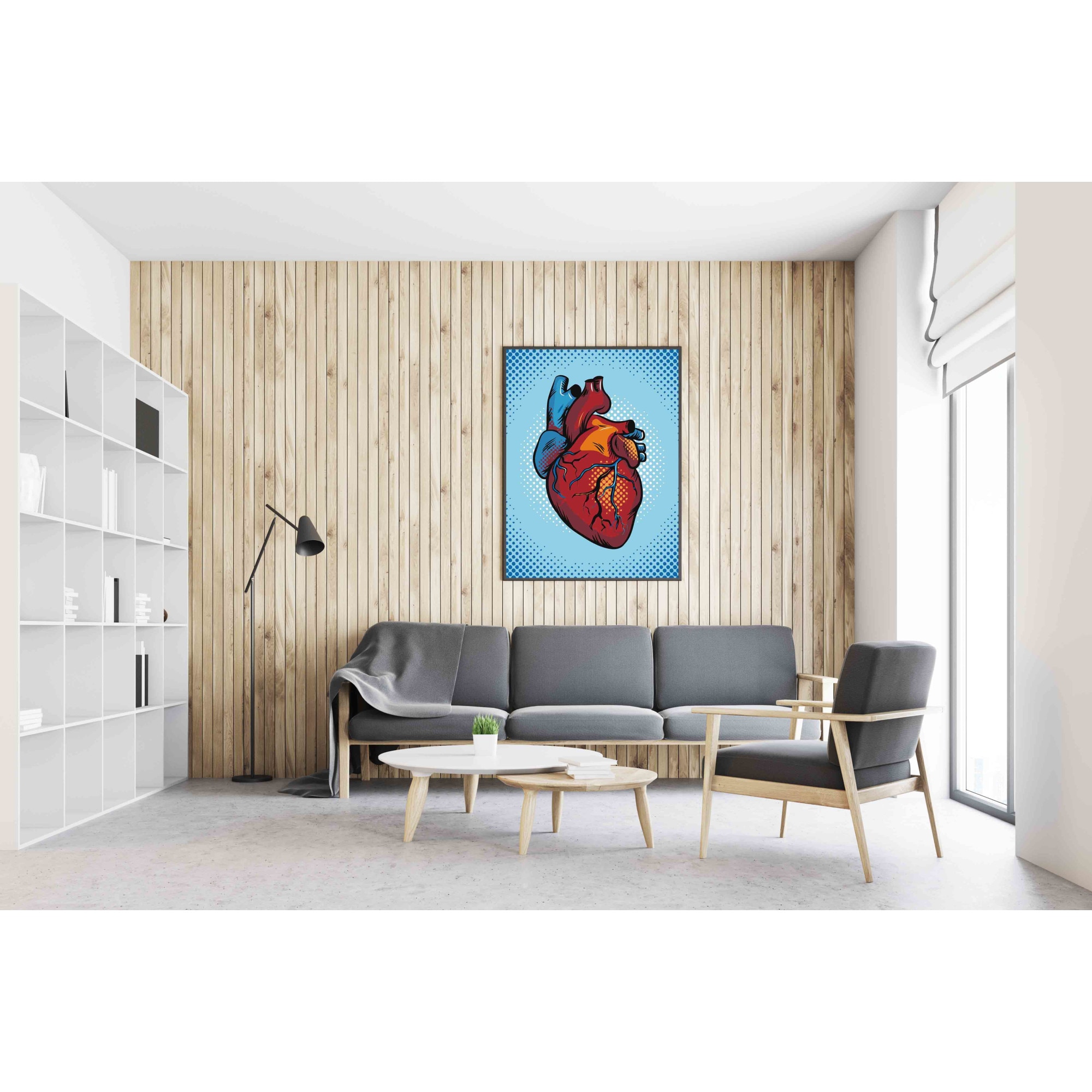 Set pictura pe numere Inima 3381, panza bumbac pe rama lemn, 60x80 cm ...