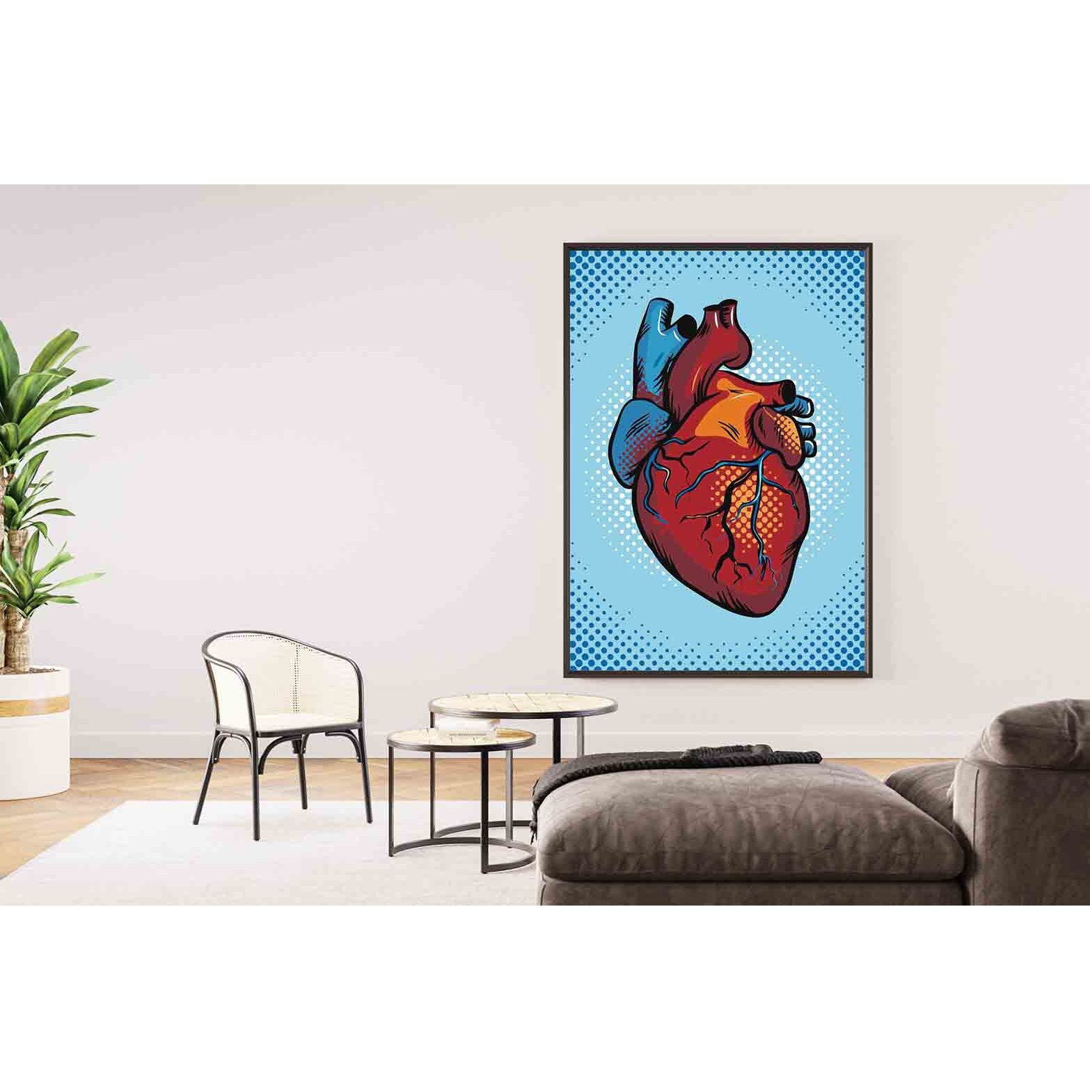 Set pictura pe numere Inima 3381, panza bumbac pe rama lemn, 60x80 cm ...