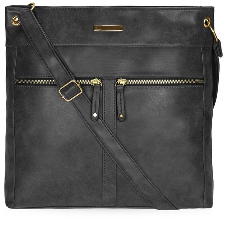 Geanta de umar dama, Adleys, Piele ecologica, 31 x 37 x 8 cm, Negru ...