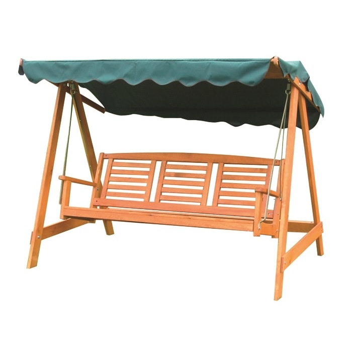 Leagan de gradina, Rojaplast, Lemn, Maro/Verde - eMAG.ro