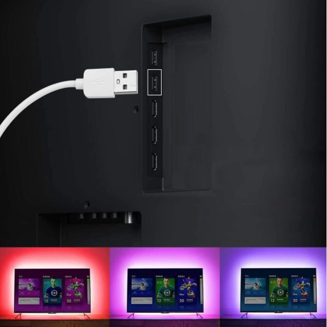 Kit Banda RGB LED TV modulara 4 prinderi cu Bluetooth 021AB - eMAG.ro