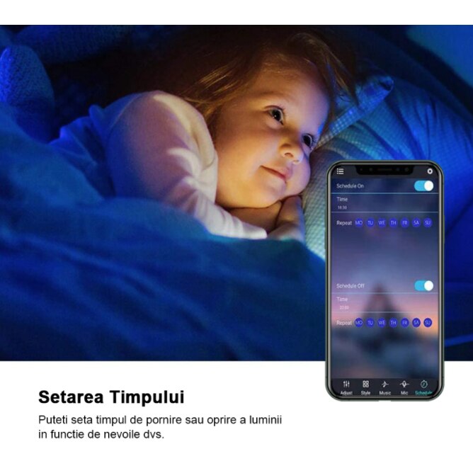 Kit Banda RGB LED TV modulara 4 prinderi cu Bluetooth 021AB - eMAG.ro