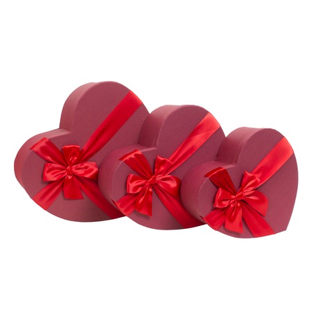 Set 3 cutii in forma de inima, grena CD2085-grena - eMAG.ro