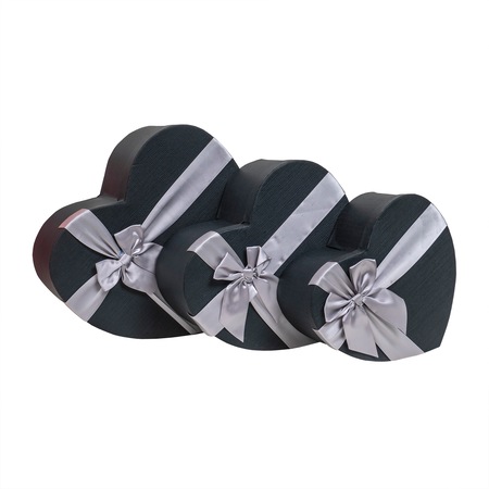 Set 3 cutii in forma de inima, negru CD2085-negru - eMAG.ro