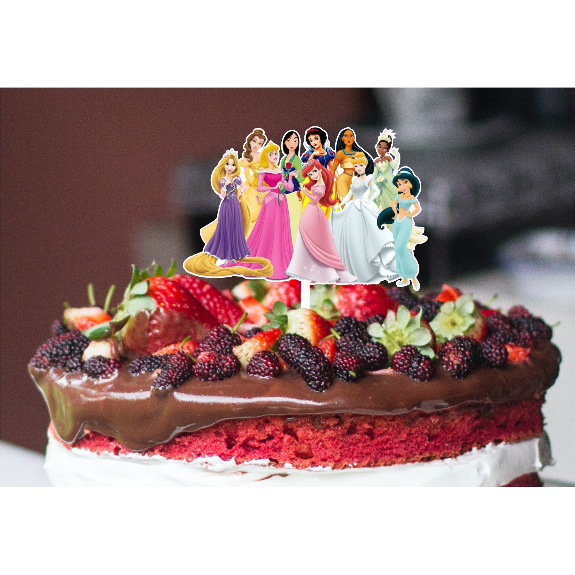 Topper tort UV Disney Printese, Inedit Print, TC782, MDF, 10 cm - eMAG.ro
