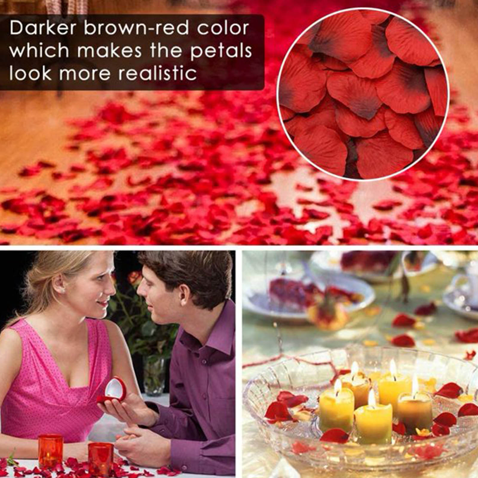 Set de 2000 de Petale artificiale de trandafir, Darklove, Material ...