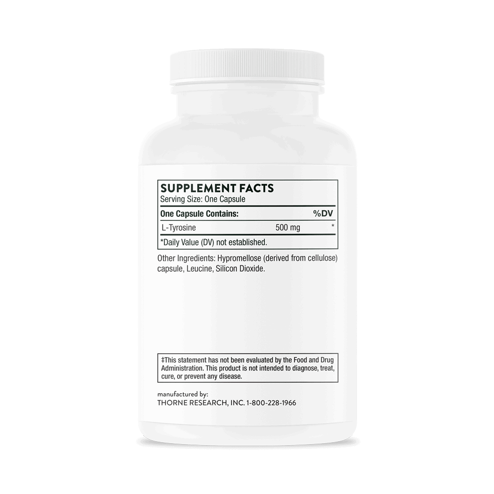 L-Tirosina, suport pentru tiroida, pentru stres, Thorne Research, 90 ...