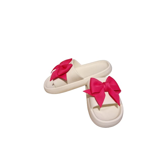 Papuci dama albi PINK BOW, 40-41 EU - eMAG.ro