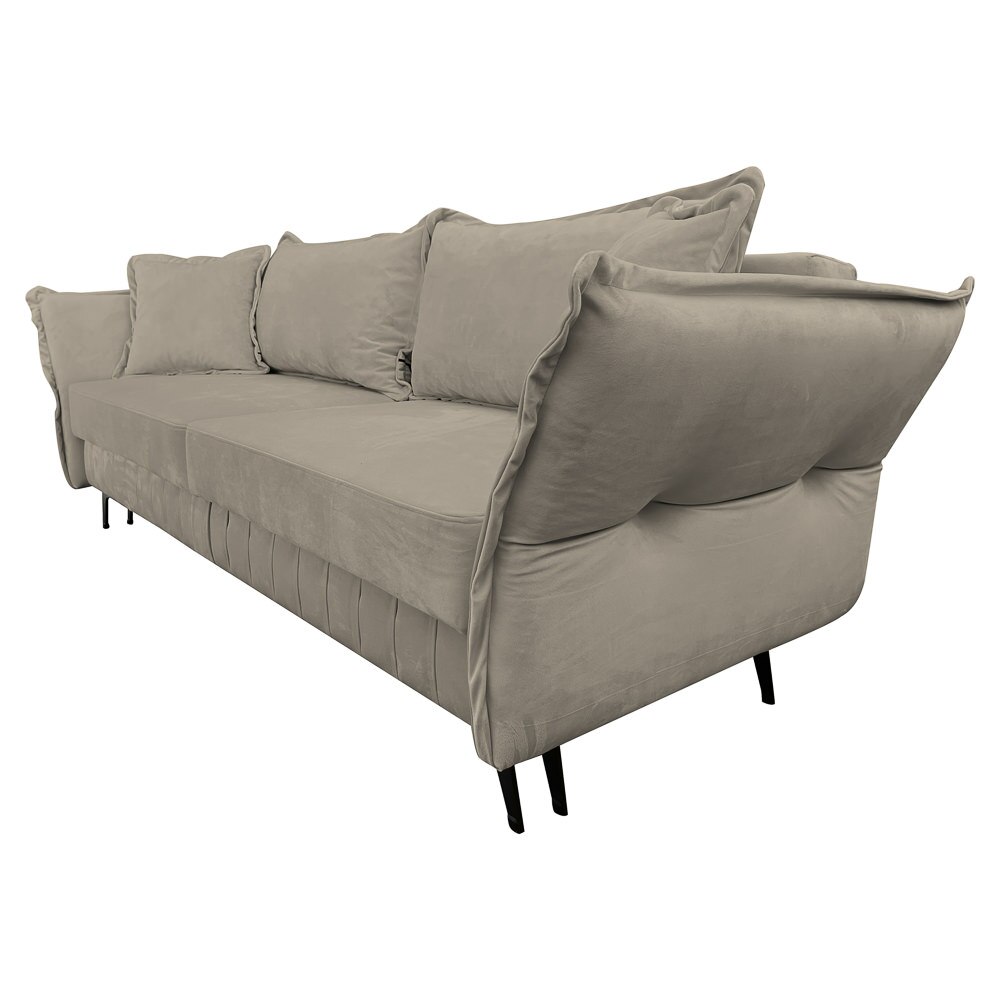 Canapea extensibila Moly cu lada de depozitare, crem inchis, F04 ...