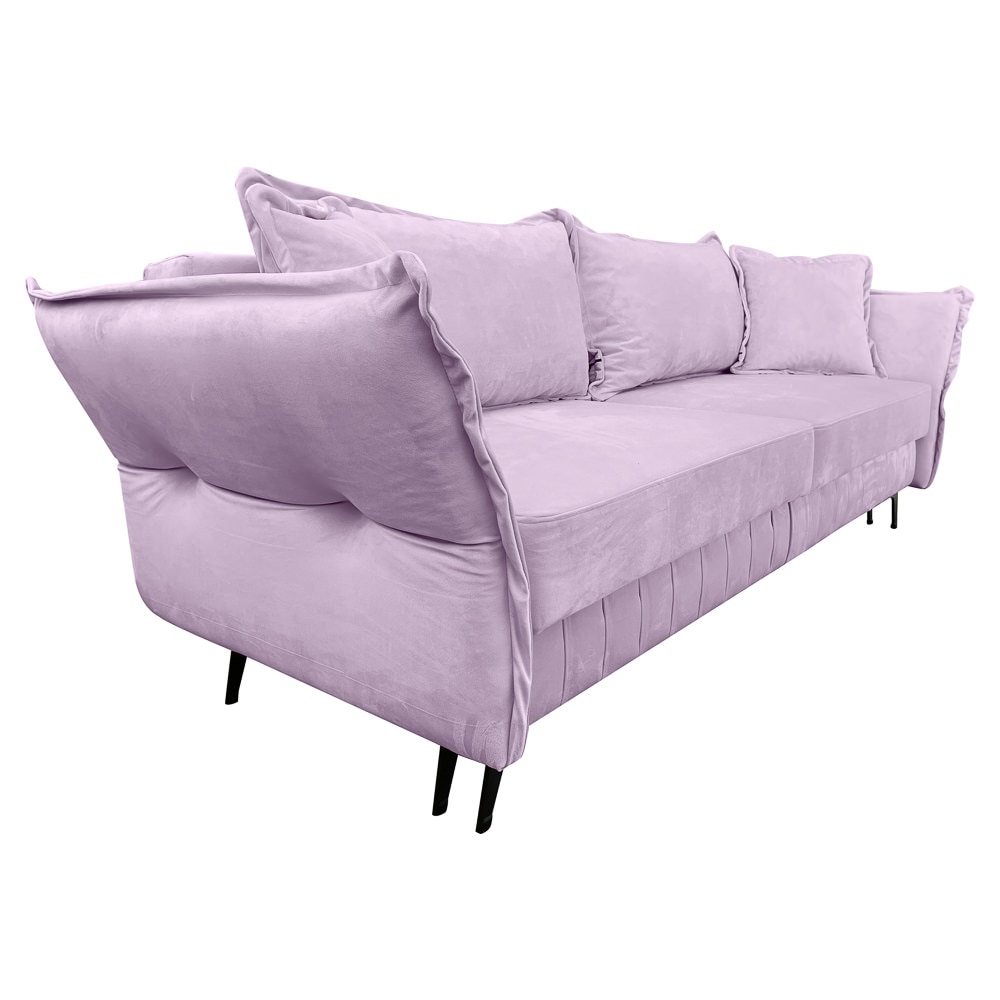 Canapea extensibila Moly cu lada de depozitare, roz, F14, 240x90x82 cm ...