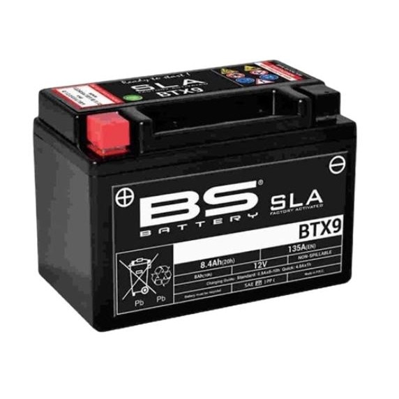Baterie moto BTX9, BS Battery, YTX9-BS, 12V, 8 Ah, 120 A, Negru - eMAG.ro