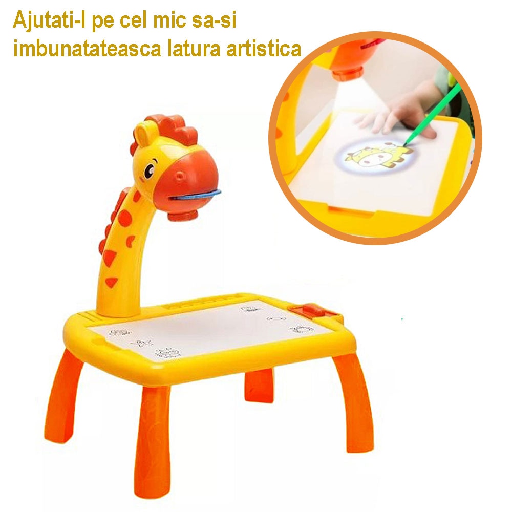 Masa de Desenat Electrica SIKS cu Proiector, Muzicala, Model Girafa ...