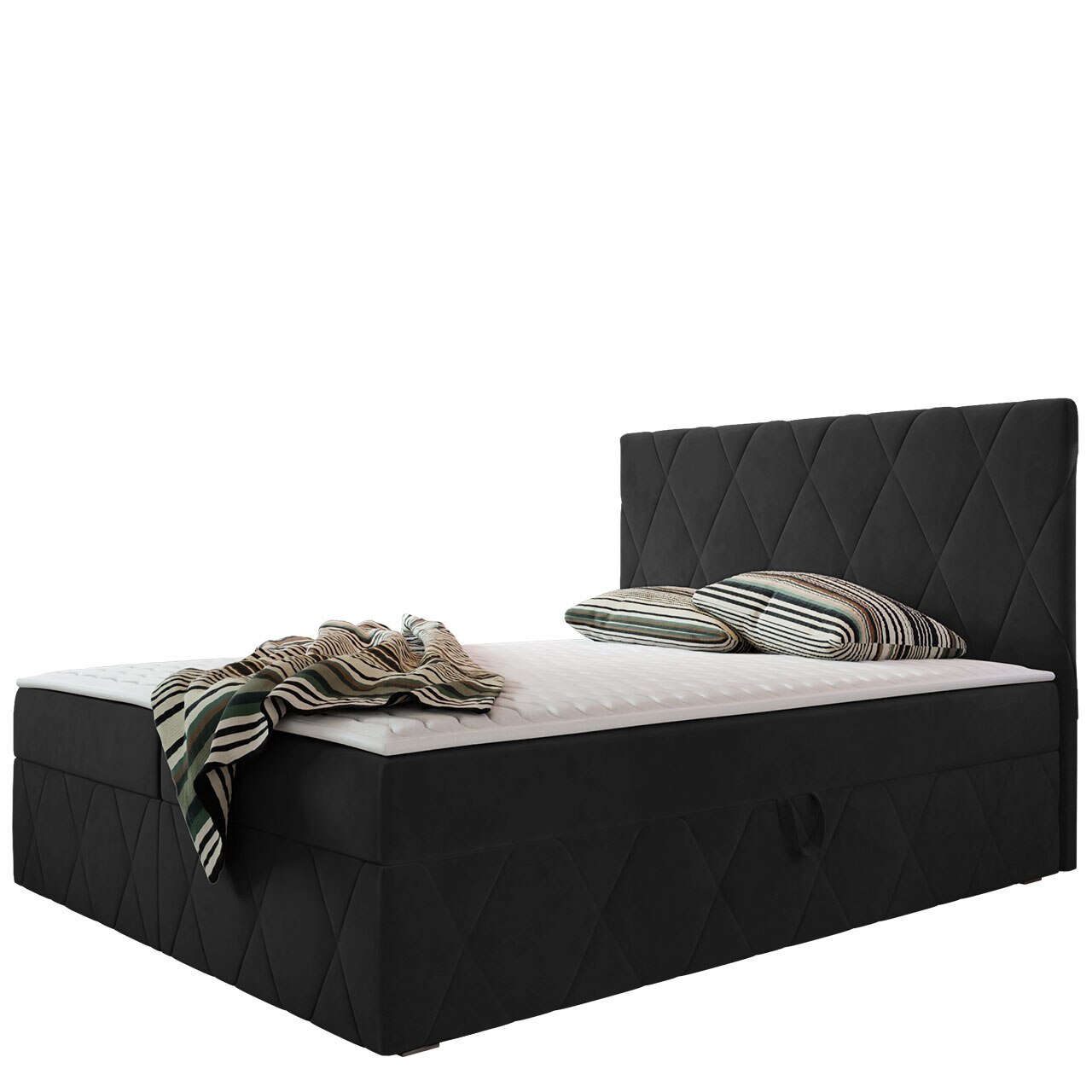 Pat matrimonial Tebsilo, Mirjan24, negru, 160x200 cm - eMAG.ro