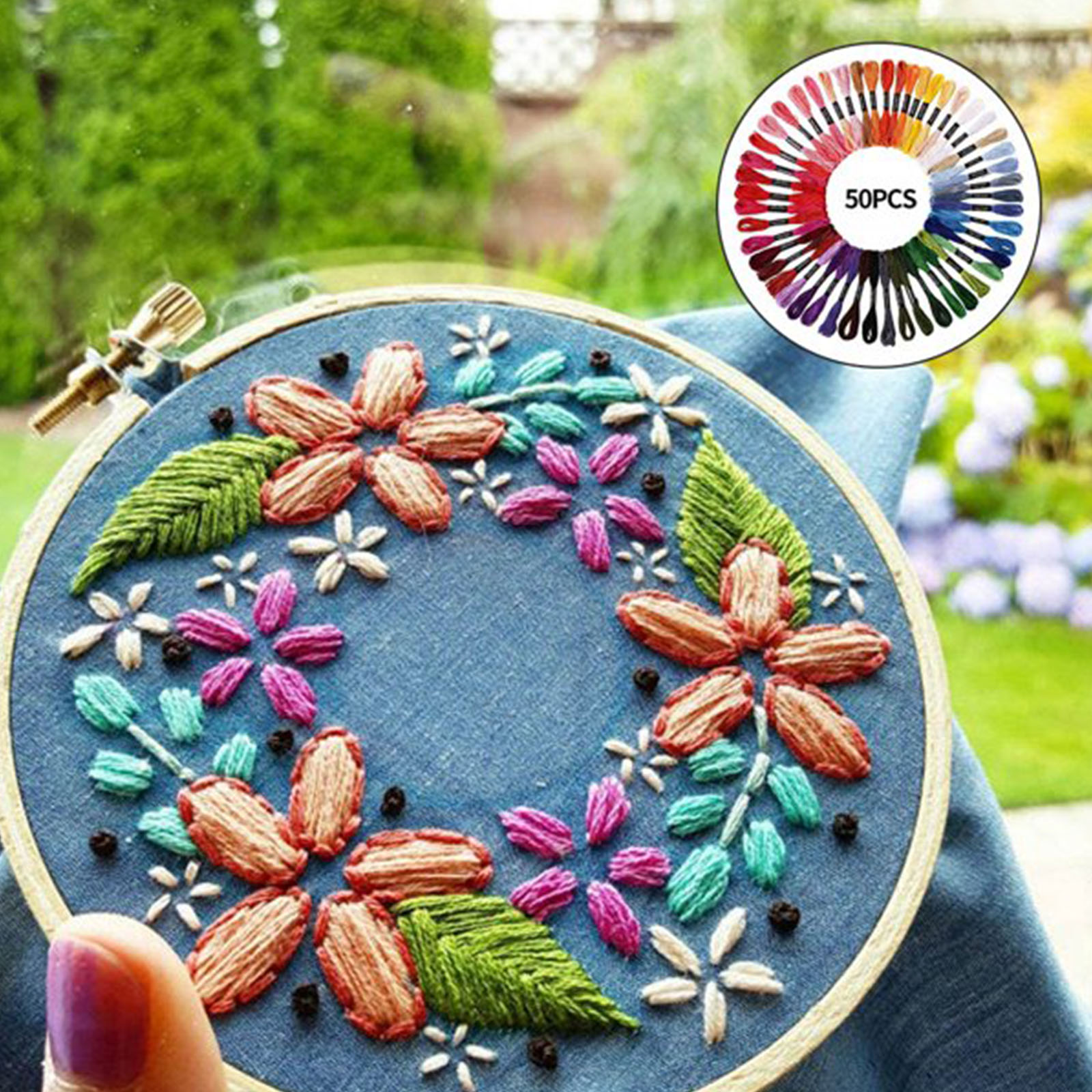 Set 50 fire broderie, Darklove, Bumbac/Poliester, 8m, Multicolor - eMAG.ro