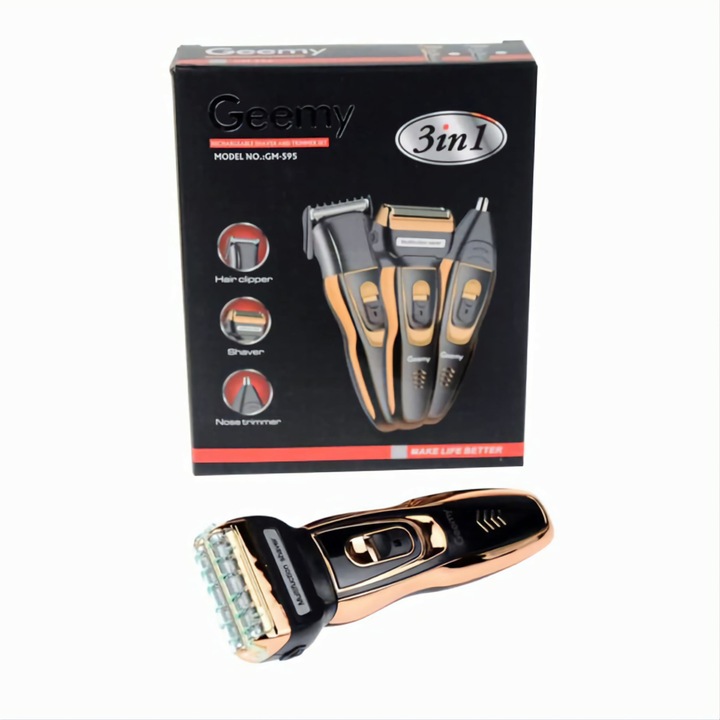 Set masina de tuns si ras 3 in 1 Geemy, GM 595 - eMAG.ro