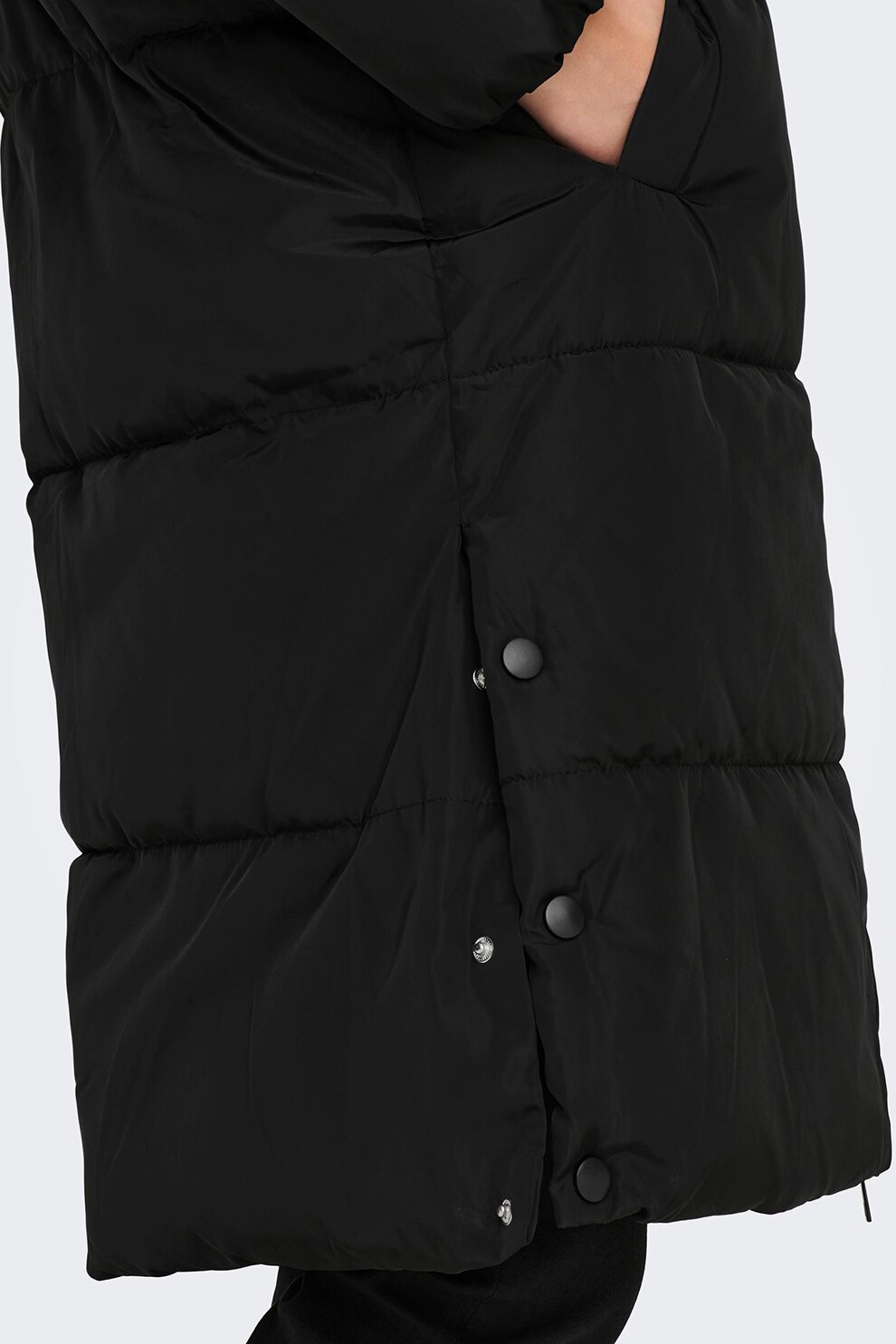 JdY, Geaca lunga cu vatelina, Negru, S - eMAG.ro