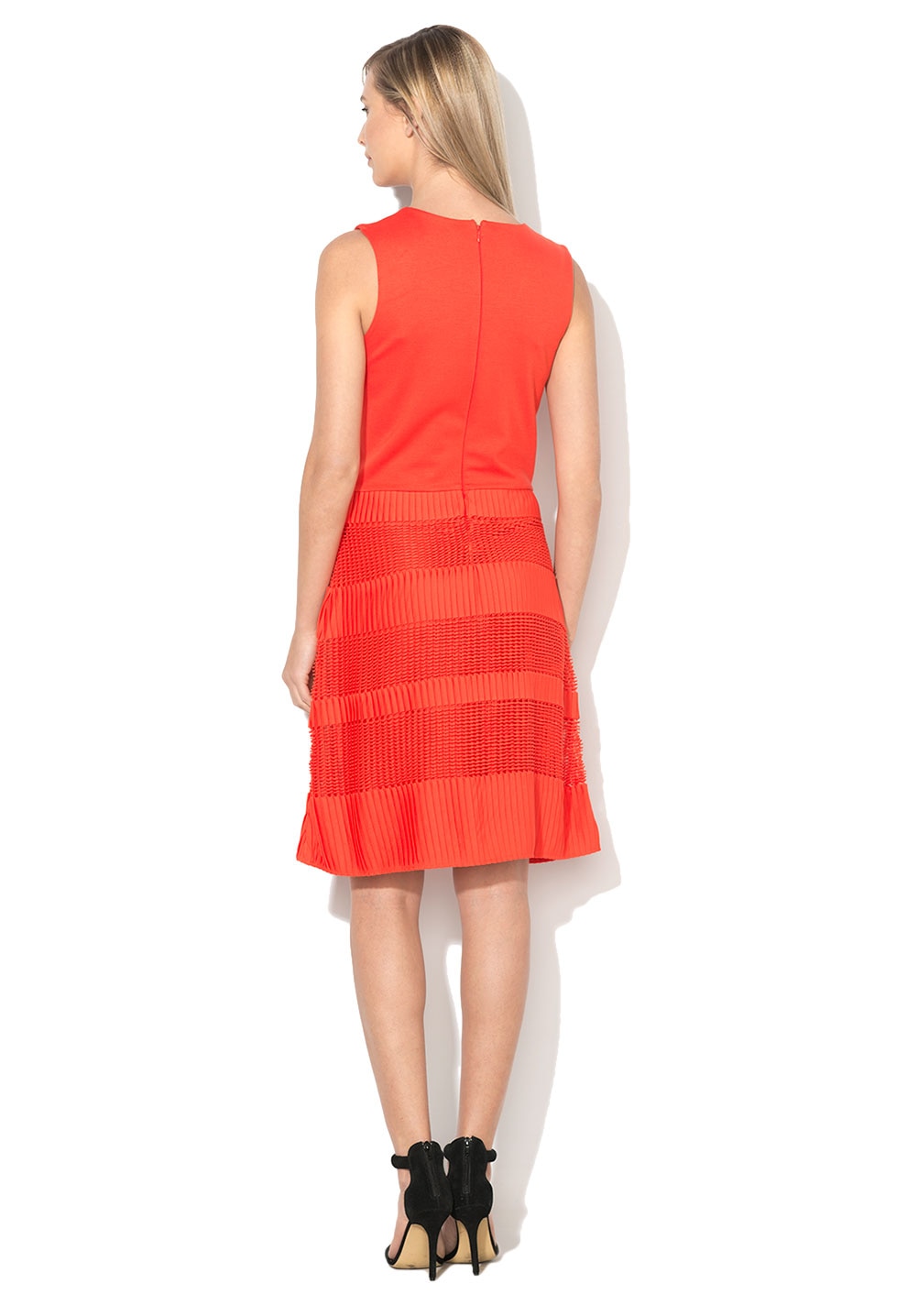 French Connection Rochie corai aprins cu pliuri si dantela 12 - eMAG.ro