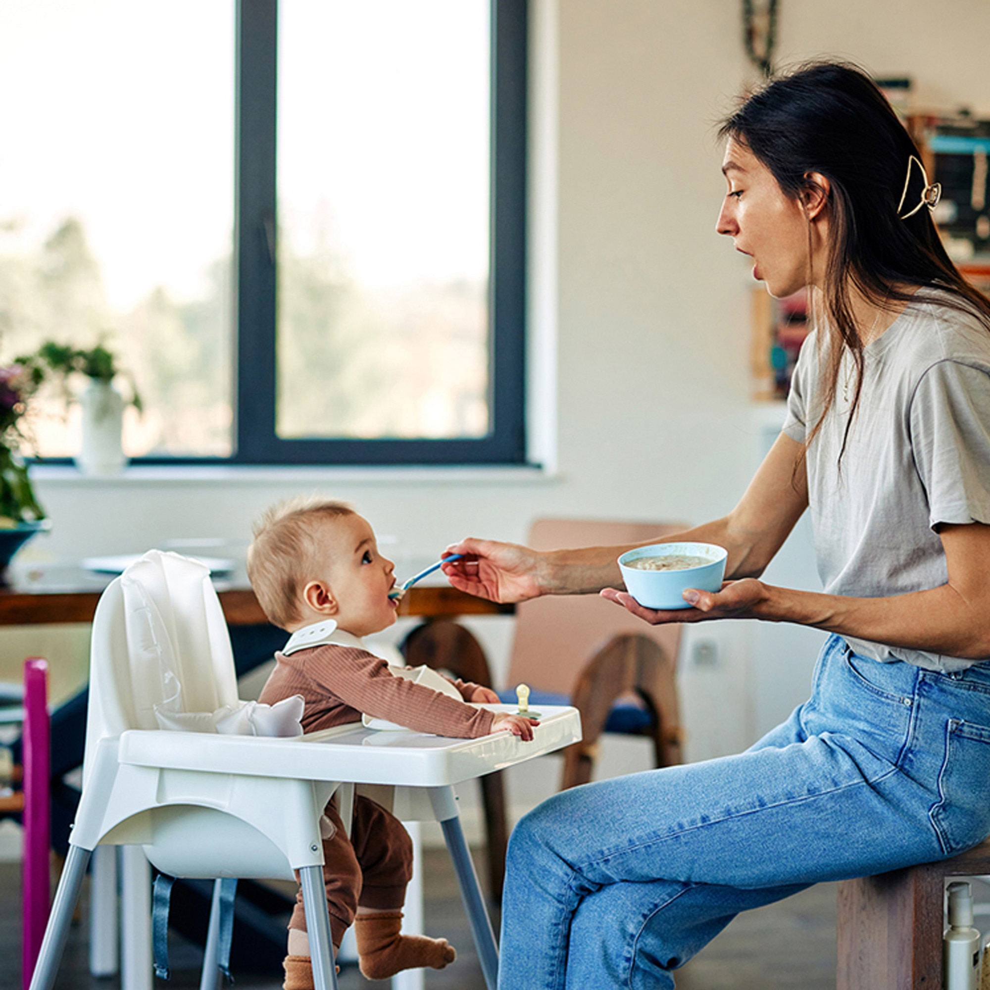 Scaun De Masa Inalt, Pentru Bebelusi Si Copii, Cu Tava Si Centura De ...