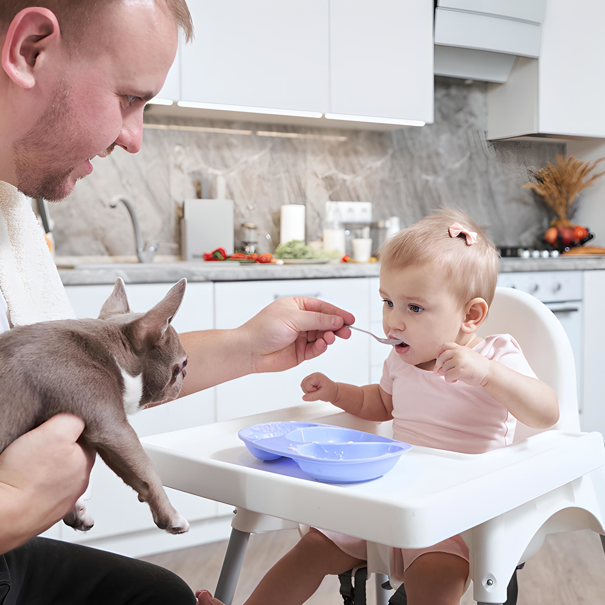 Scaun De Masa Inalt, Pentru Bebelusi Si Copii, Cu Tava Si Centura De ...