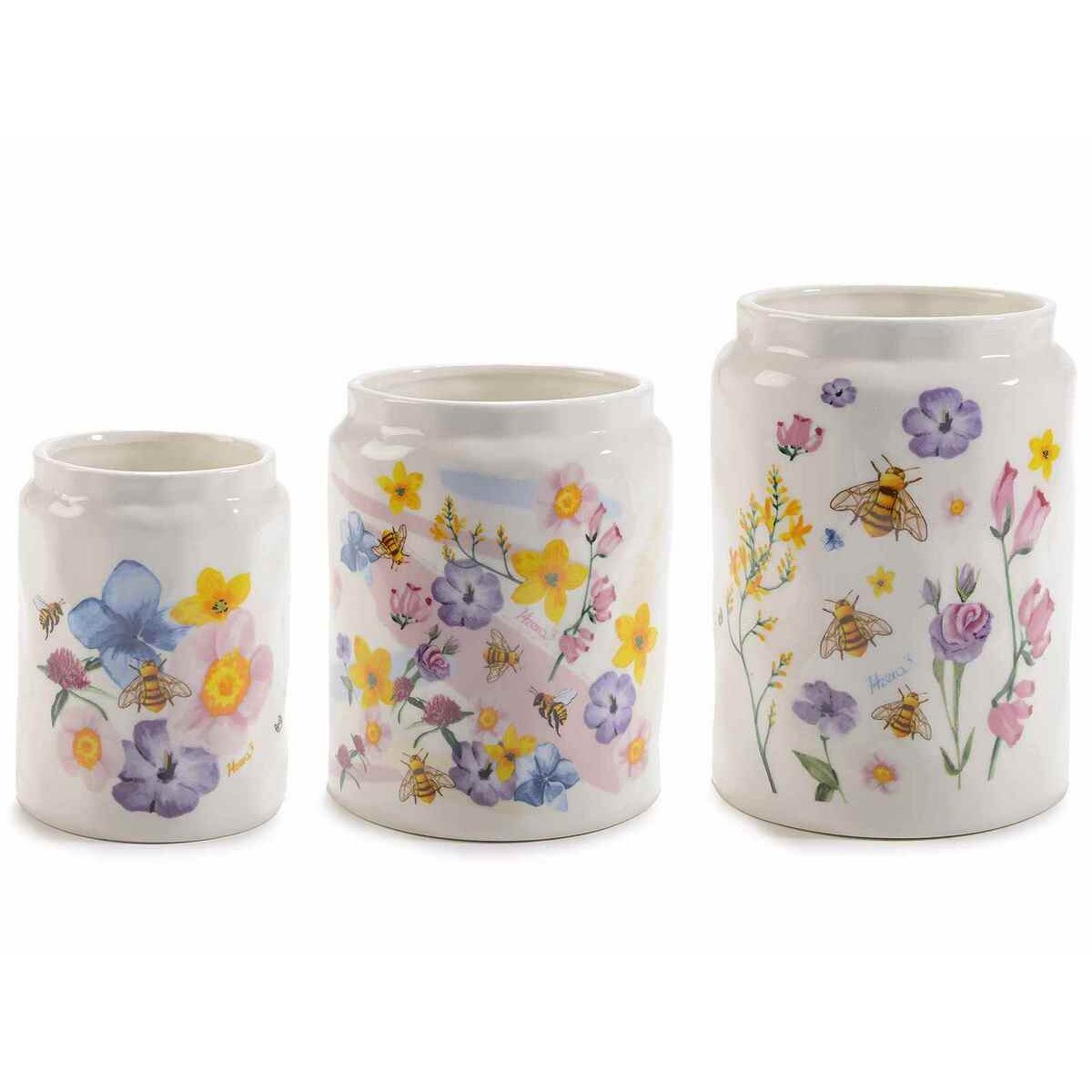 Set 3 vaze portelan 13.5x18.5 cm, 12.5x15.5 cm, 10x13 cm - eMAG.ro