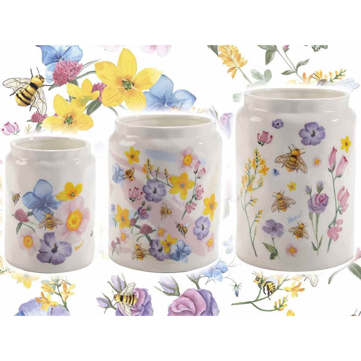 Set 3 vaze portelan 13.5x18.5 cm, 12.5x15.5 cm, 10x13 cm - eMAG.ro