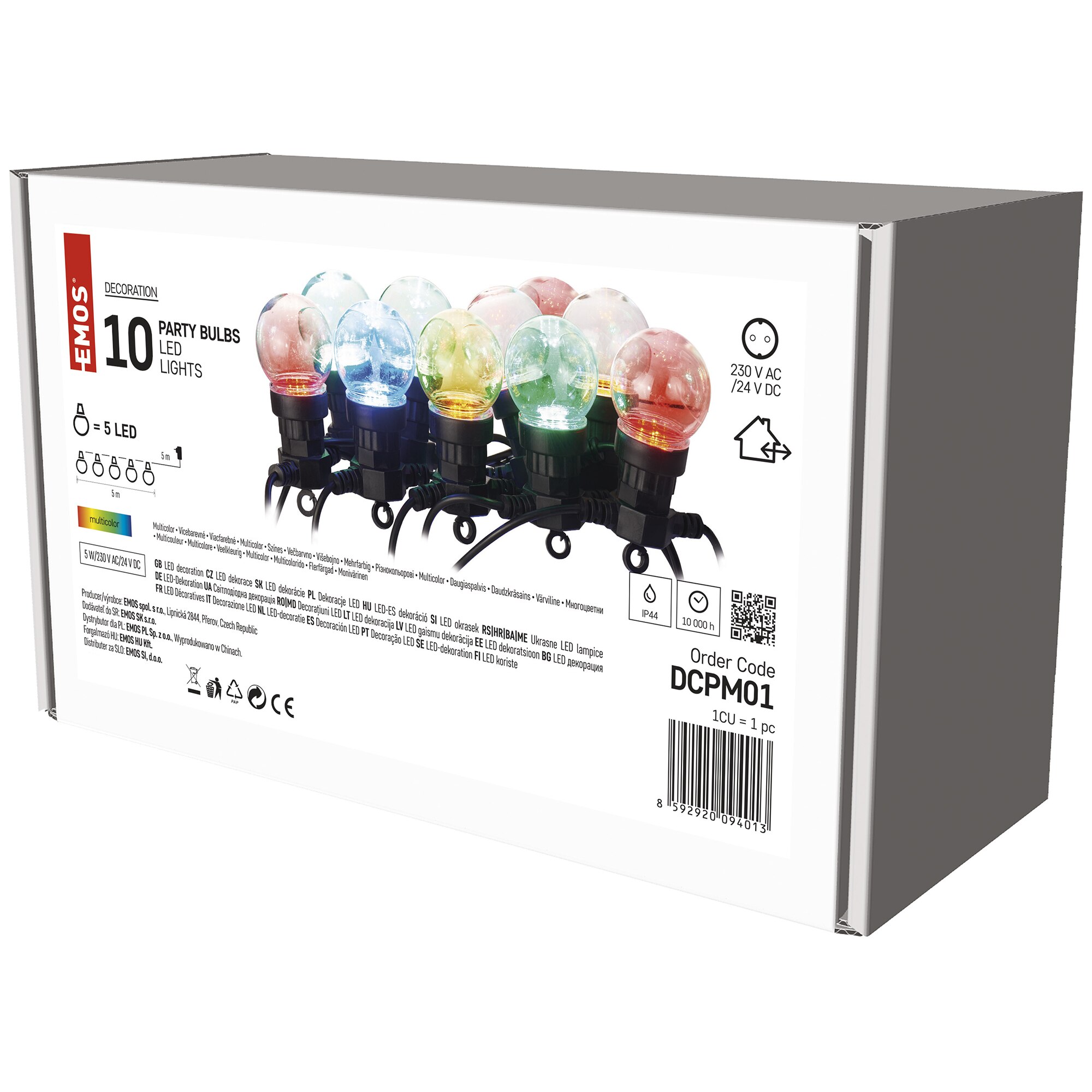 Sir luminos LED Emos Party Light DCPM01, 10 becuri multicolor, exterior ...