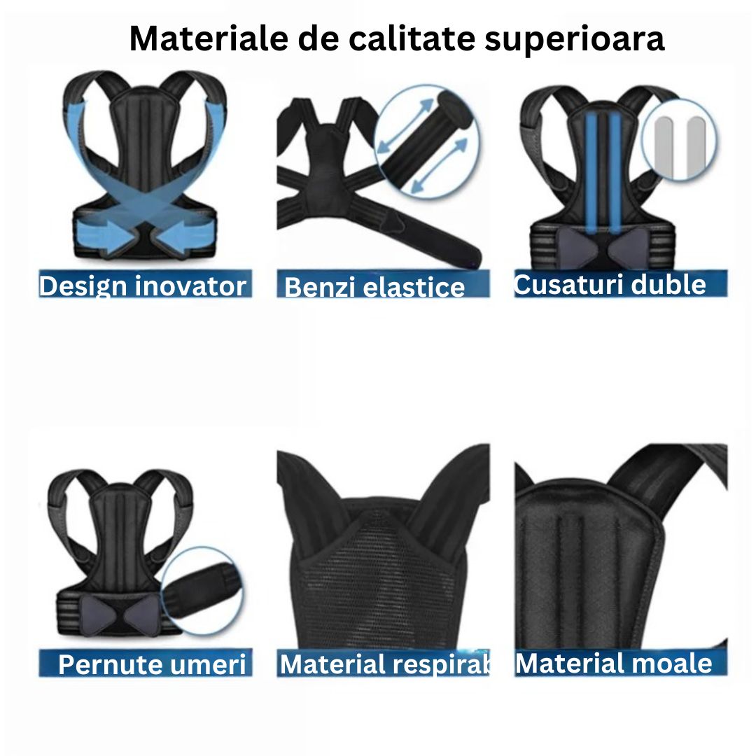 Corector de postura pentru indreptare spate, coloana si umeri, model ...