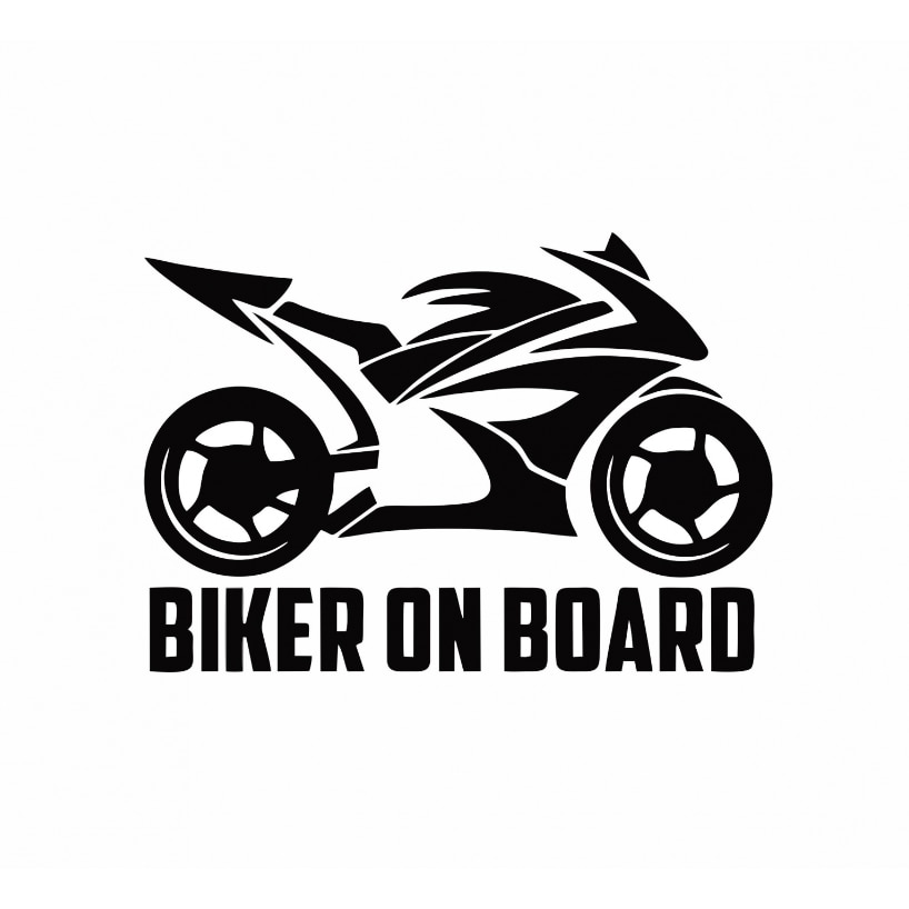 Sticker Biker On Board 15 cm, Creative Rey® - eMAG.ro