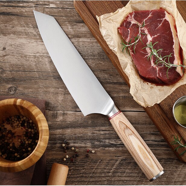 Cutit Bucatar Universal de 8 inch, cu Lama de 20.5 cm, Maner Lemn ...