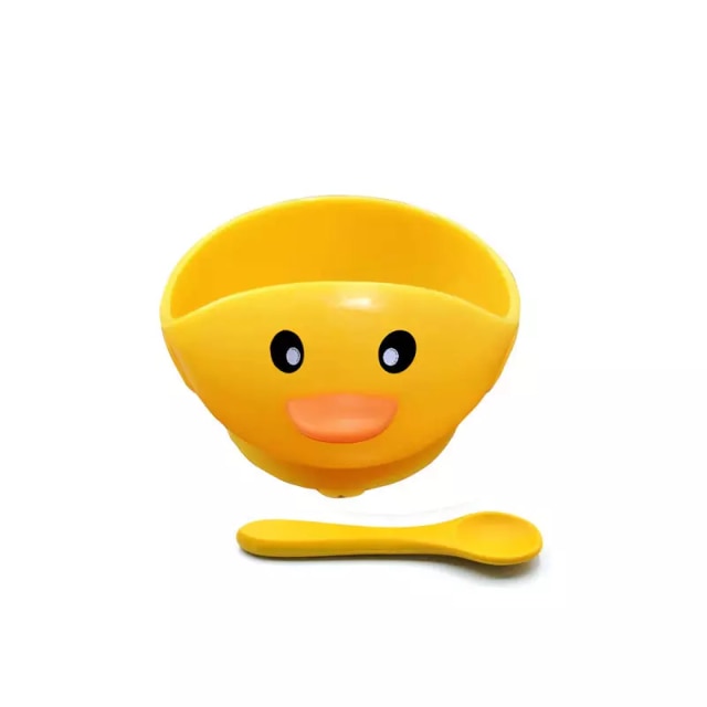 Set bol anti-alunecare din silicon si lingurita pentru diversificare ...