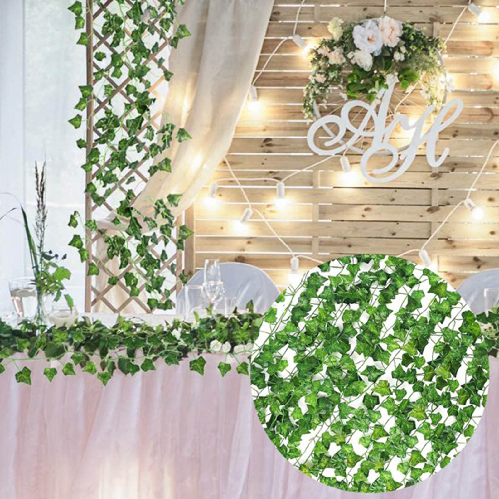 Set 24 ghirlande iedera artificiala, Darklove, Pentru decorare, Perete ...