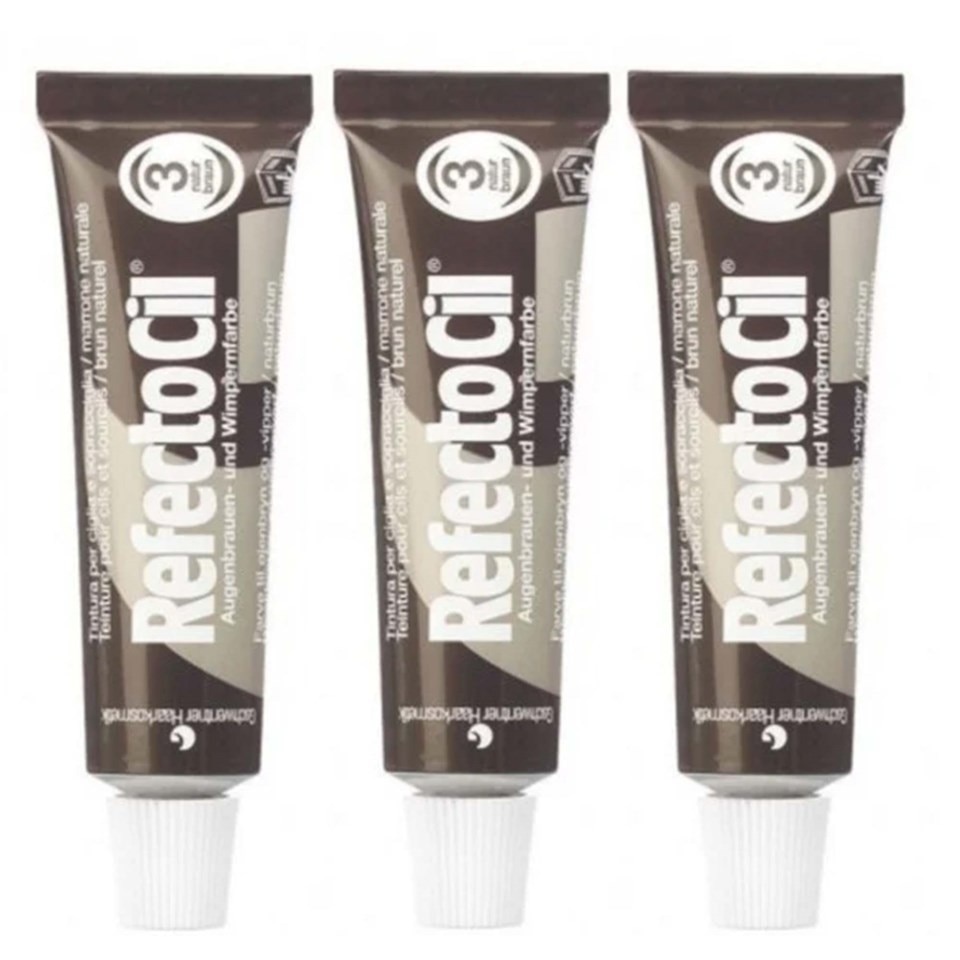 Set 3 x Vopsea gene si sprancene, Maro Natural Nr.3, Refectocil 30 ml ...