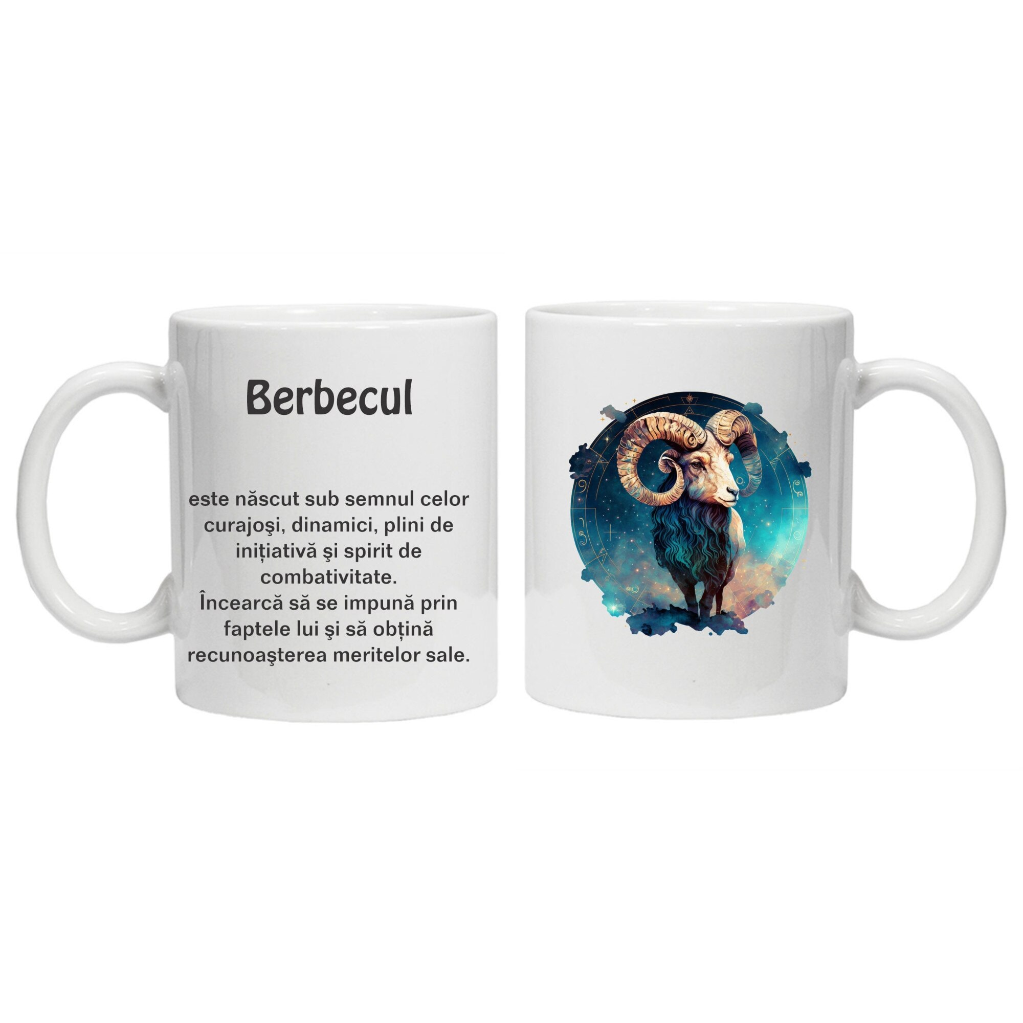 Cana inscriptionata zodiac model berbec, CRD PRINT, 330ml, alba - eMAG.ro