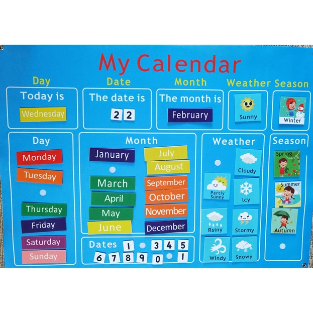 Calendar zilnic din fetru, 43 piese, 100 x 75 cm - eMAG.ro