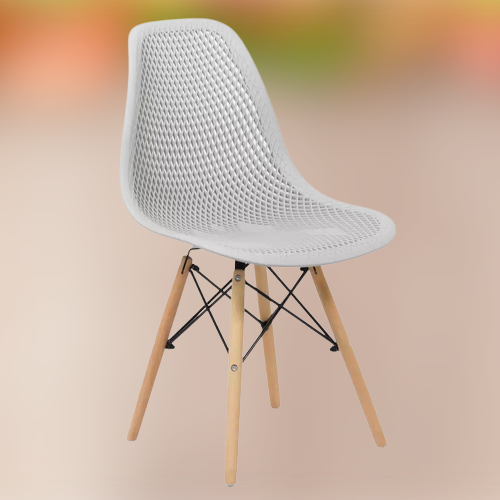 Set 4 Scaune moderne din plastic cu picioare din lemn de fag BUC 254 ...