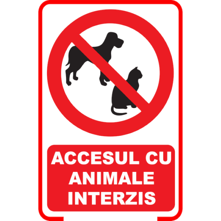 Sticker decorativ, semn indicator, Accesul interzis cu animale, 14.8x21 ...