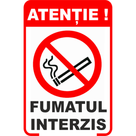 Sticker decorativ, semn indicator, Atentie fumatul interzis, 14.8x21 cm ...