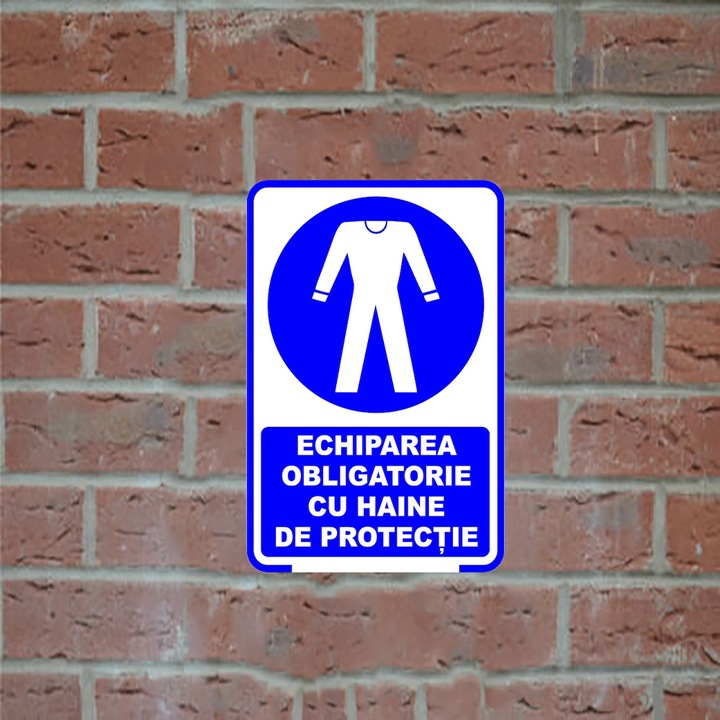 Sticker decorativ, semn indicator, Echiparea obligatorie cu haine de ...