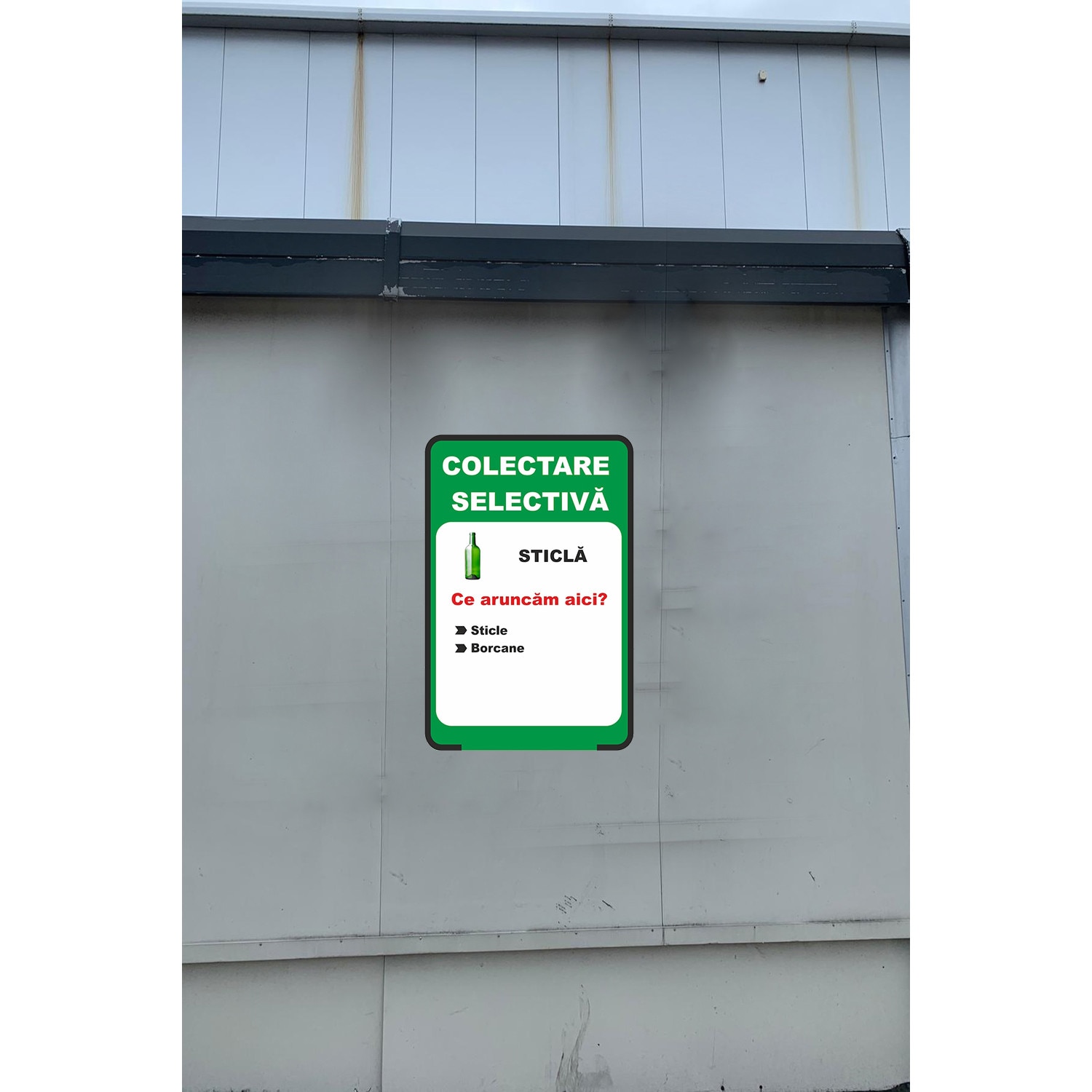 Sticker decorativ, semn indicator, Colectare selectiva sticla, 14.8x21 ...