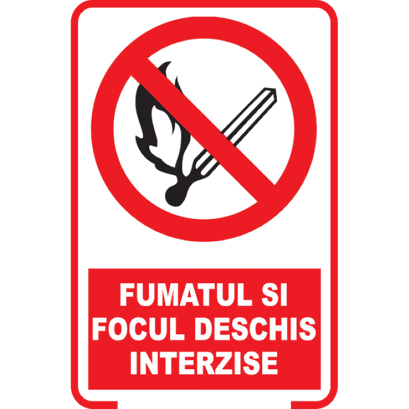 Sticker decorativ, semn indicator, Fumatul si focul deschis interzis ...