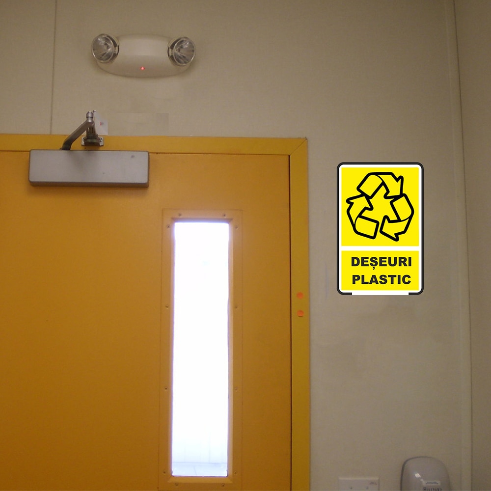 Sticker decorativ, semn indicator, Deseuri plastic, 84.1x118.9 cm A0 ...
