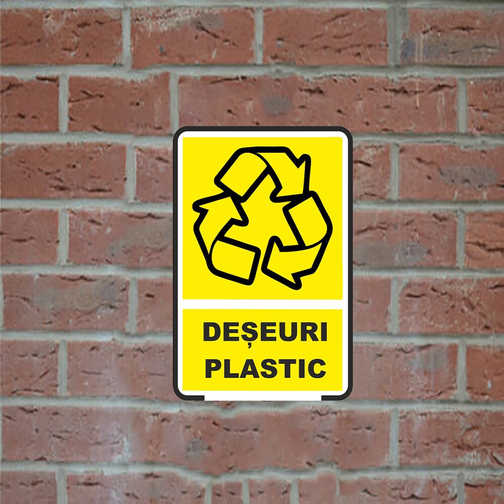Sticker decorativ, semn indicator, Deseuri plastic, 84.1x118.9 cm A0 ...