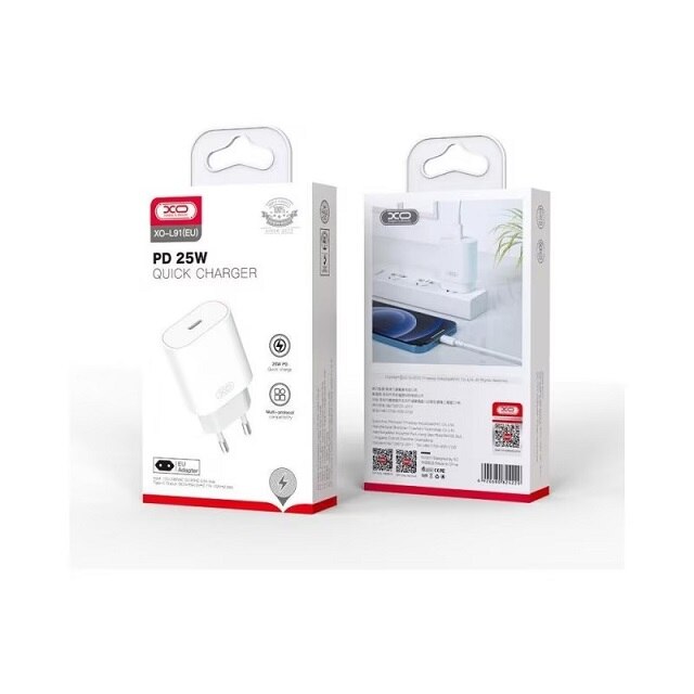 Adaptor Priza XO L91, Tip C, 3A, 25W, Alb - eMAG.ro