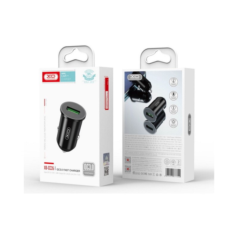 Adaptor Auto XO CC35, Universal, 3A, 18W, USB, Negru - eMAG.ro