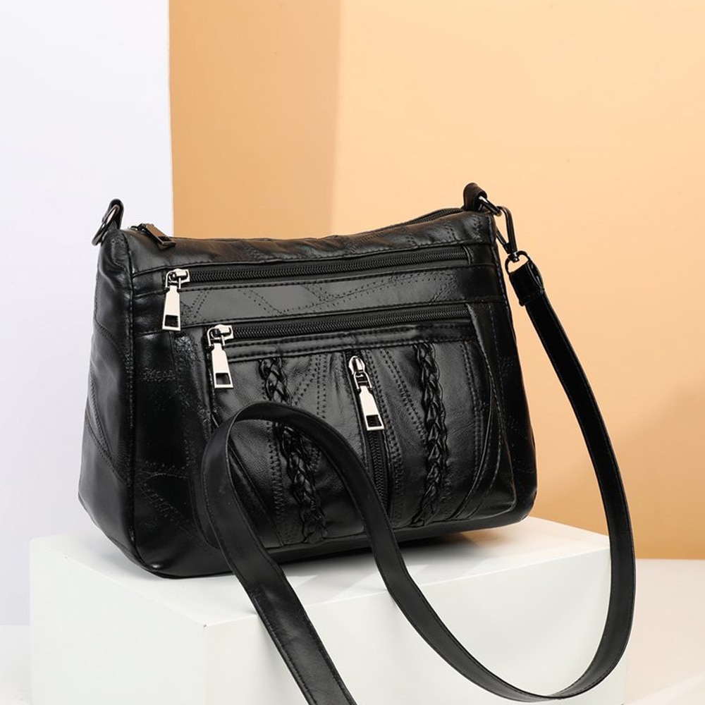 Geanta dama crossbody, Piele ecologica, Negru - eMAG.ro